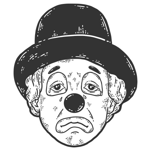 Bust beautiful woman clown an actor sketch board – Royalty-Free Vector ...
