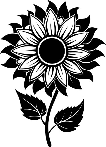 Stylized sunflower silhouette design Royalty Free Vector