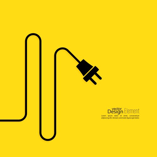 Abstract background with wire plug and socket Vector Image