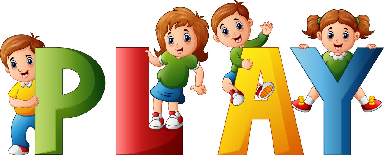 Cartoon boy playing with alphabet cubes Royalty Free Vector