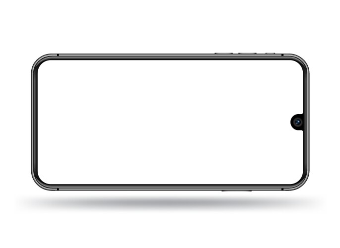 New version of black and white slim smartphone Vector Image
