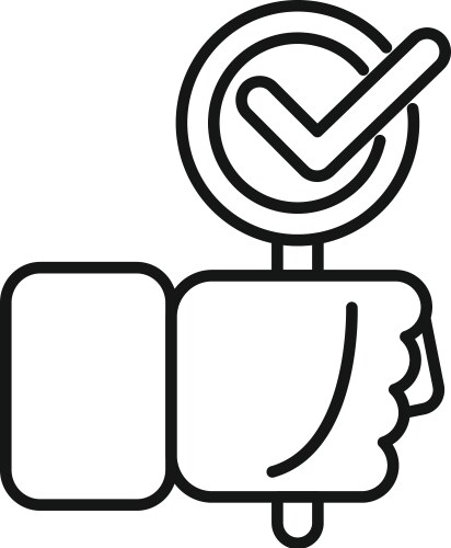 Hand holding sign with cross mark showing Vector Image