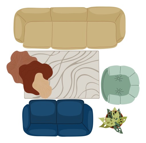 Living Room Top View Vector Images (over 1,200)