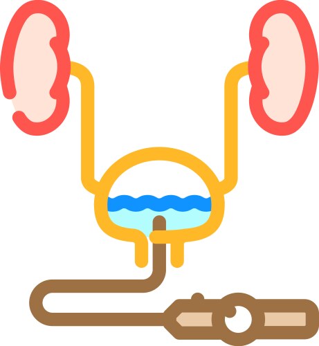 Ureteroscopy surgery line icon Royalty Free Vector Image