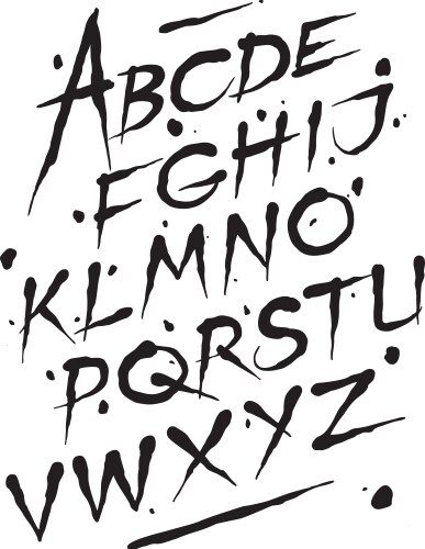 Hand drawn lettering font alphabet Royalty Free Vector Image