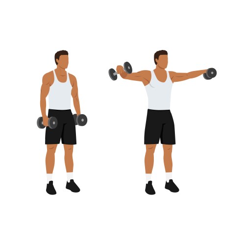 Dumbbell Side Raise Vector Images (66)
