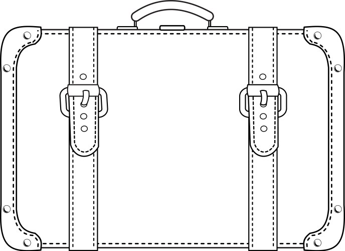 Vintage Leather Suitcase Royalty Free Vector Image