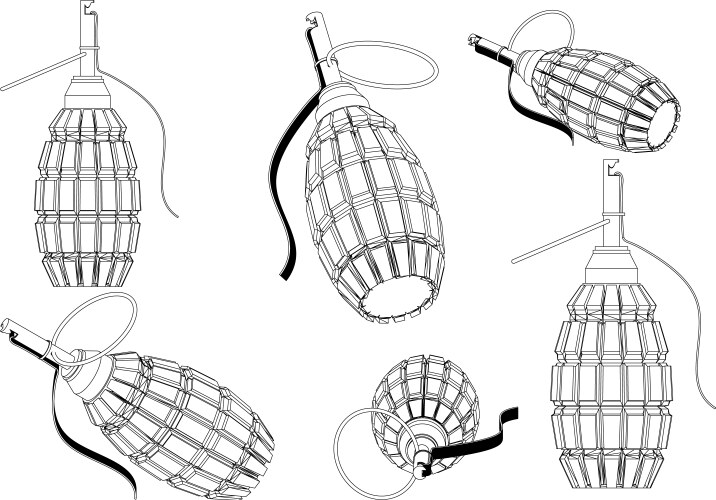 Grenade on a white Royalty Free Vector Image - VectorStock