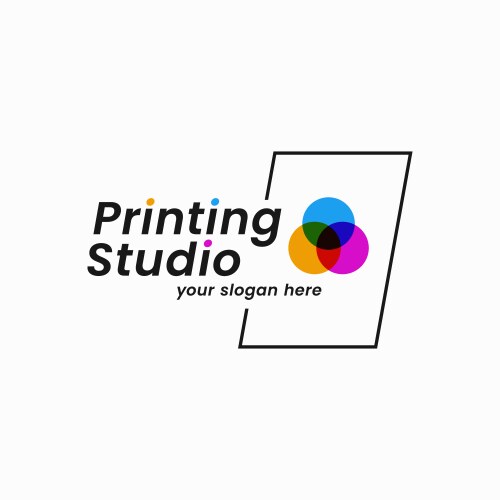 Medium printing colorful logo template Royalty Free Vector