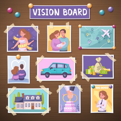 Vision board background Royalty Free Vector Image