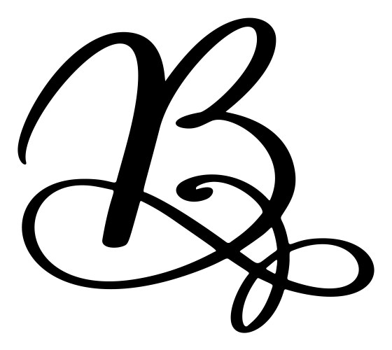 Calligraphy hand drawn letter b script Royalty Free Vector