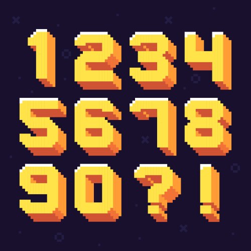 Pixelated Number Vector Images (over 4,400)