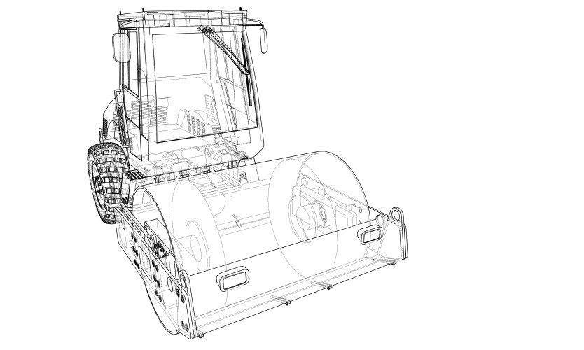 Asphalt paving machine isolated Royalty Free Vector Image