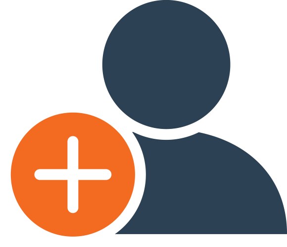 Add user new friend member and plus sign Vector Image