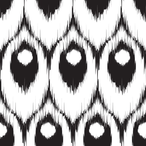 Simple ikat pattern in black and white colors Vector Image