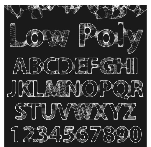Lowpoly font Royalty Free Vector Image - VectorStock