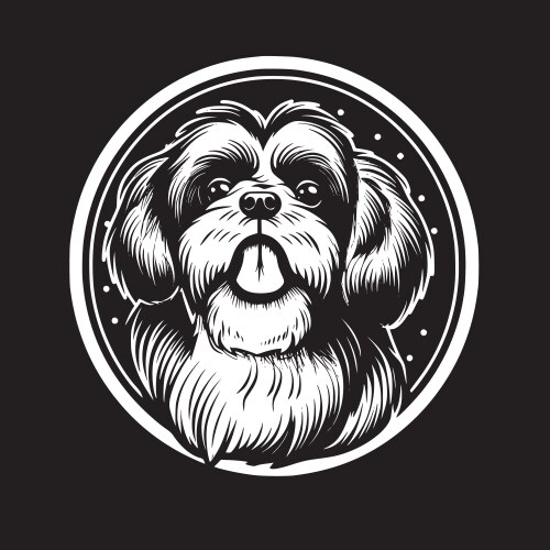 Shih tzu - minimalist and flat logo Royalty Free Vector