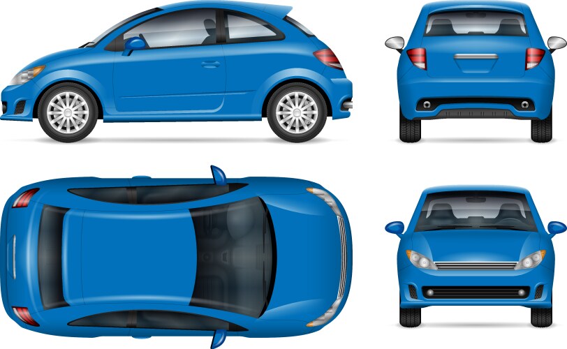 Automobile top side front Royalty Free Vector Image