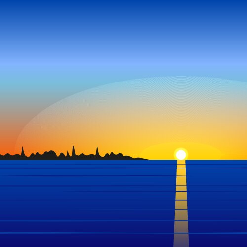 Sea sunset Royalty Free Vector Image - VectorStock