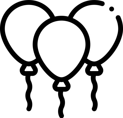 Balloons icon thin linear style design isolated Vector Image