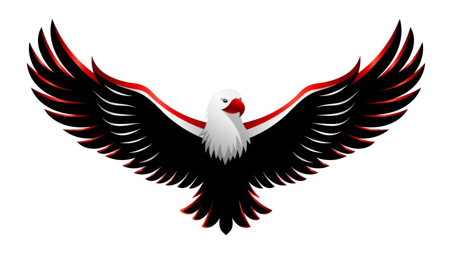 Red white background with golden eagle wings Vector Image