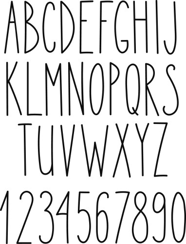 Simple handwritten cursive font Royalty Free Vector Image