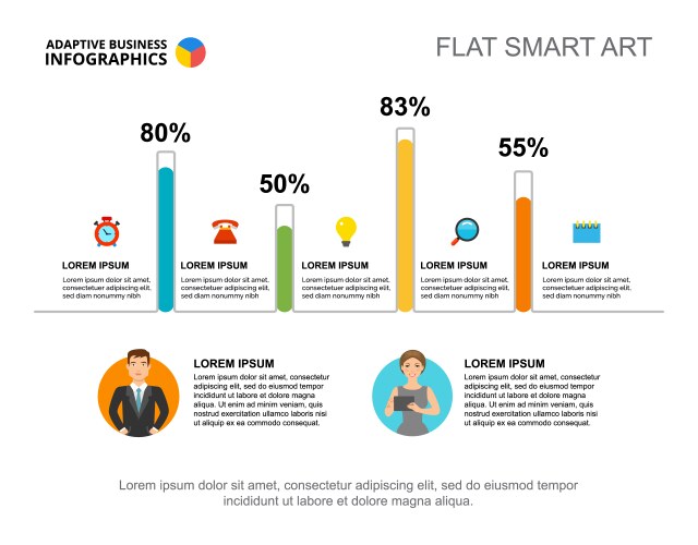 Timeline bar charts template for presentation Vector Image