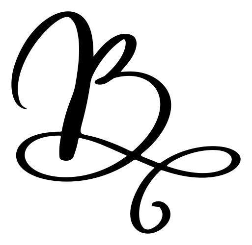 Hand drawn calligraphy letter b script Royalty Free Vector