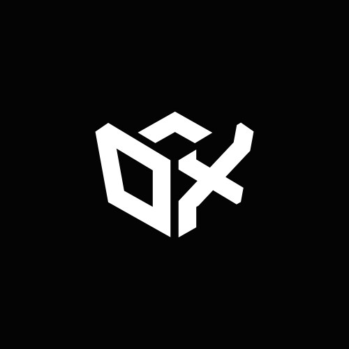 Dx logo monogram with shield shape design template