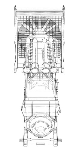 Mobile power generator blueprints Royalty Free Vector Image