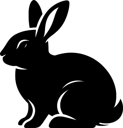 Rabbit silhouette isolated on white background Vector Image