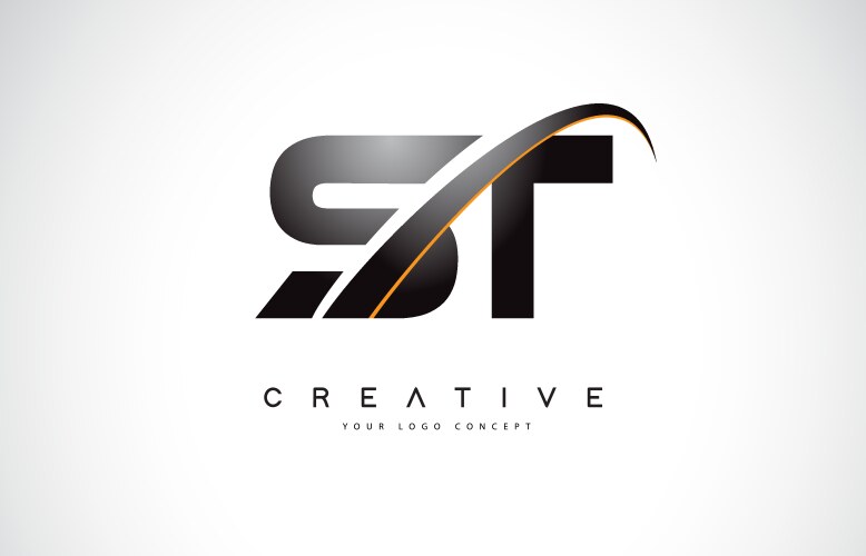 St s t letter logo design in black colors Vector Image