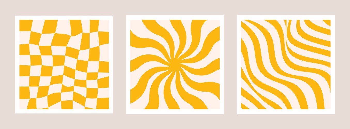 Psychedelic checkerboard colorful groovy hippie Vector Image