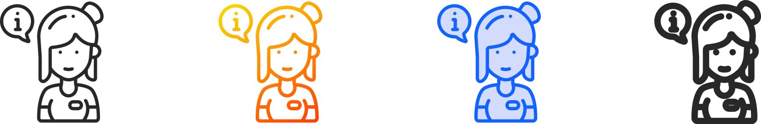 Avatar iconthin linear gradient blue stroke Vector Image