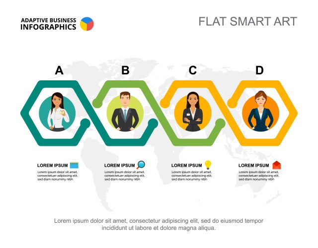 Four elements process chart template Royalty Free Vector