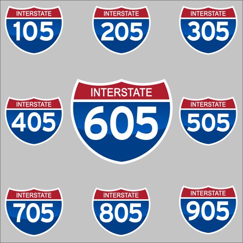 Interstate signs Royalty Free Vector Image - VectorStock
