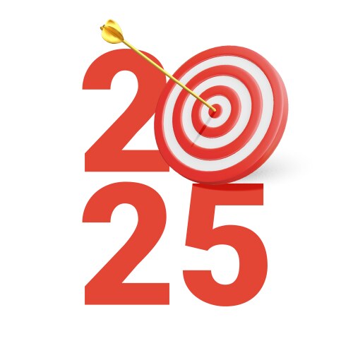 Happy new year 2025 premium colorful numbers Vector Image