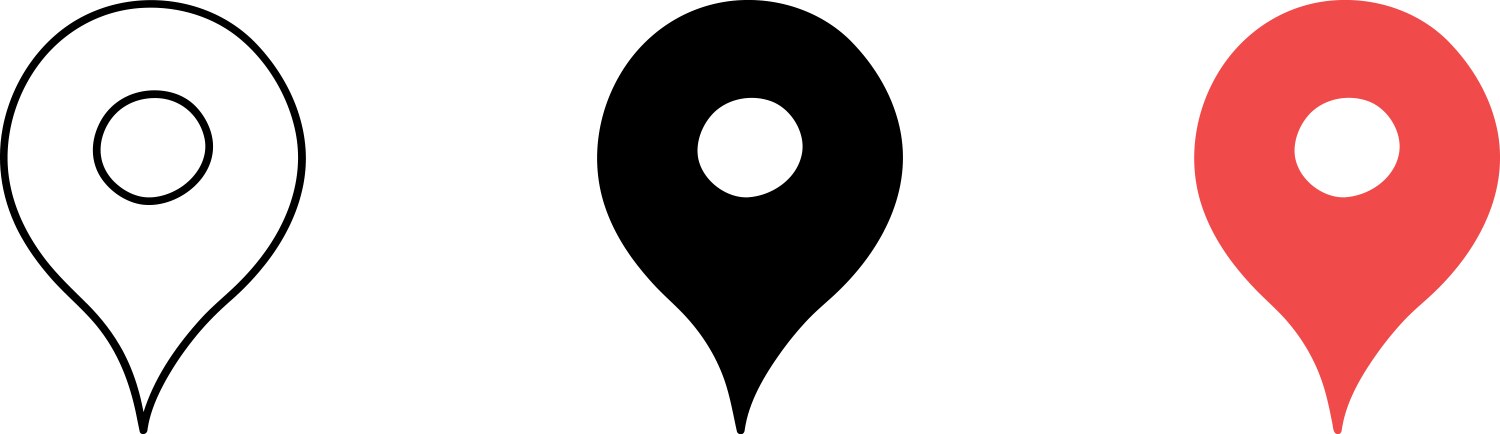 Push location icon set place position symbol Vector Image