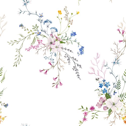 Watercolor Floral Repeat Pattern – Royalty-Free Vector | VectorStock