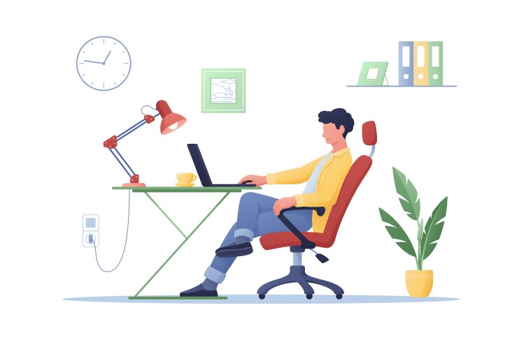 Work desk Royalty Free Vector Image - VectorStock