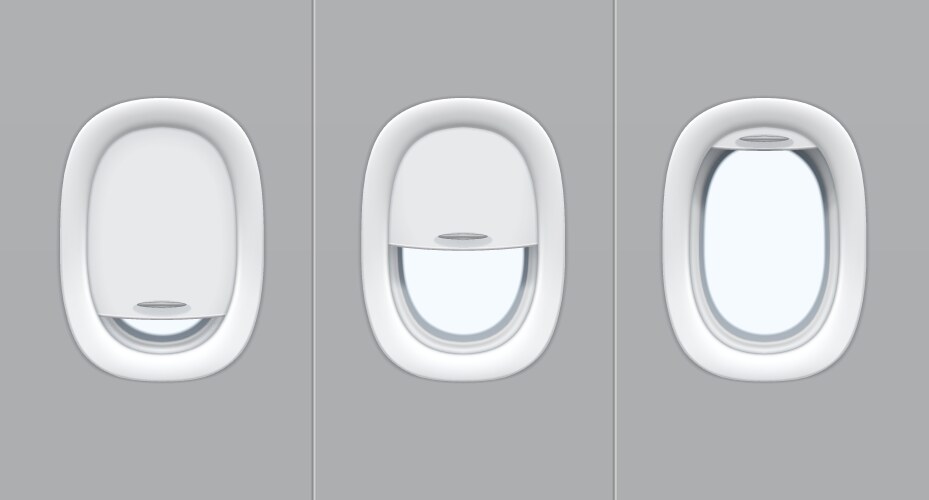 Airplane window template inside and outside view Vector Image