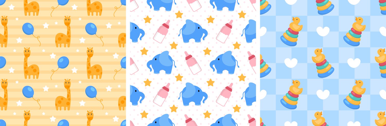 Baby seamless pattern design a set of simple Vector Image