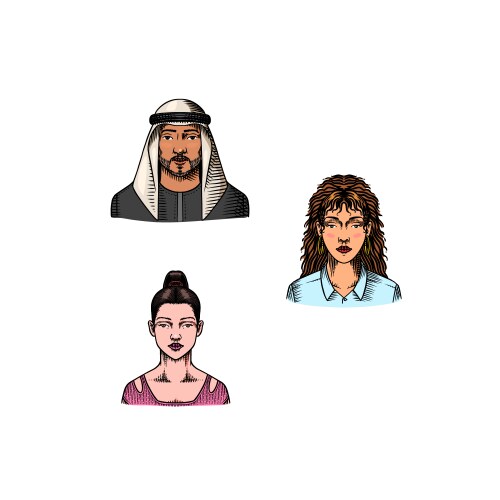 Human avatars collection faces of people Vector Image
