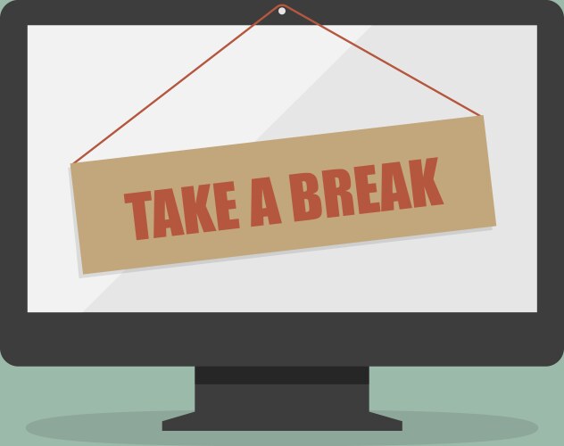 Take a break woman throwing her hands behind Vector Image