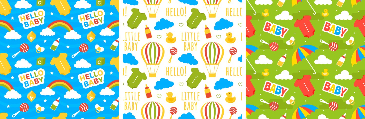 Baby seamless pattern design a set of simple Vector Image