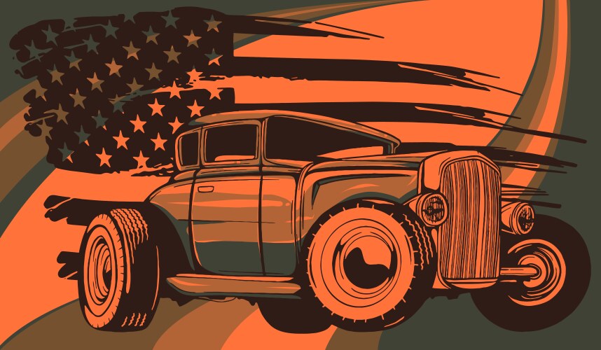 Cartoon retro hot rod design Royalty Free Vector Image