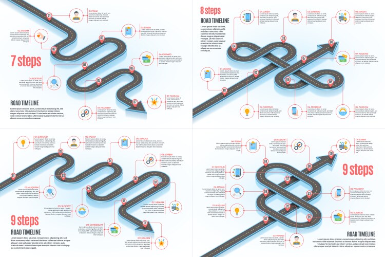 Navigation map infographic 5 steps timeline Vector Image