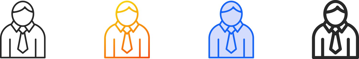 Avatar iconthin linear gradient blue stroke Vector Image