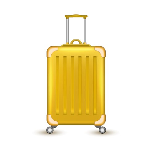 Realistic 3d travel suitcase bag vacation Vector Image