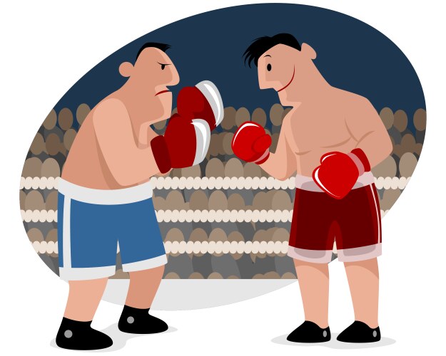 Boxing match in ring Royalty Free Vector Image